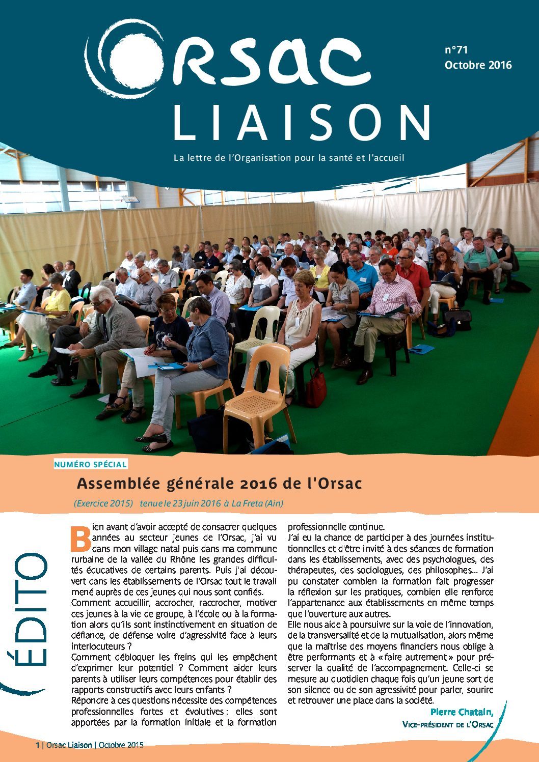 L’assemblée générale 2016 de l’Orsac (Orsac Liaison n°71) – cpa01
